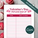 Valentines Party Sign up Sheet, Valentine's Day Sign up Sheet, Potluck ...