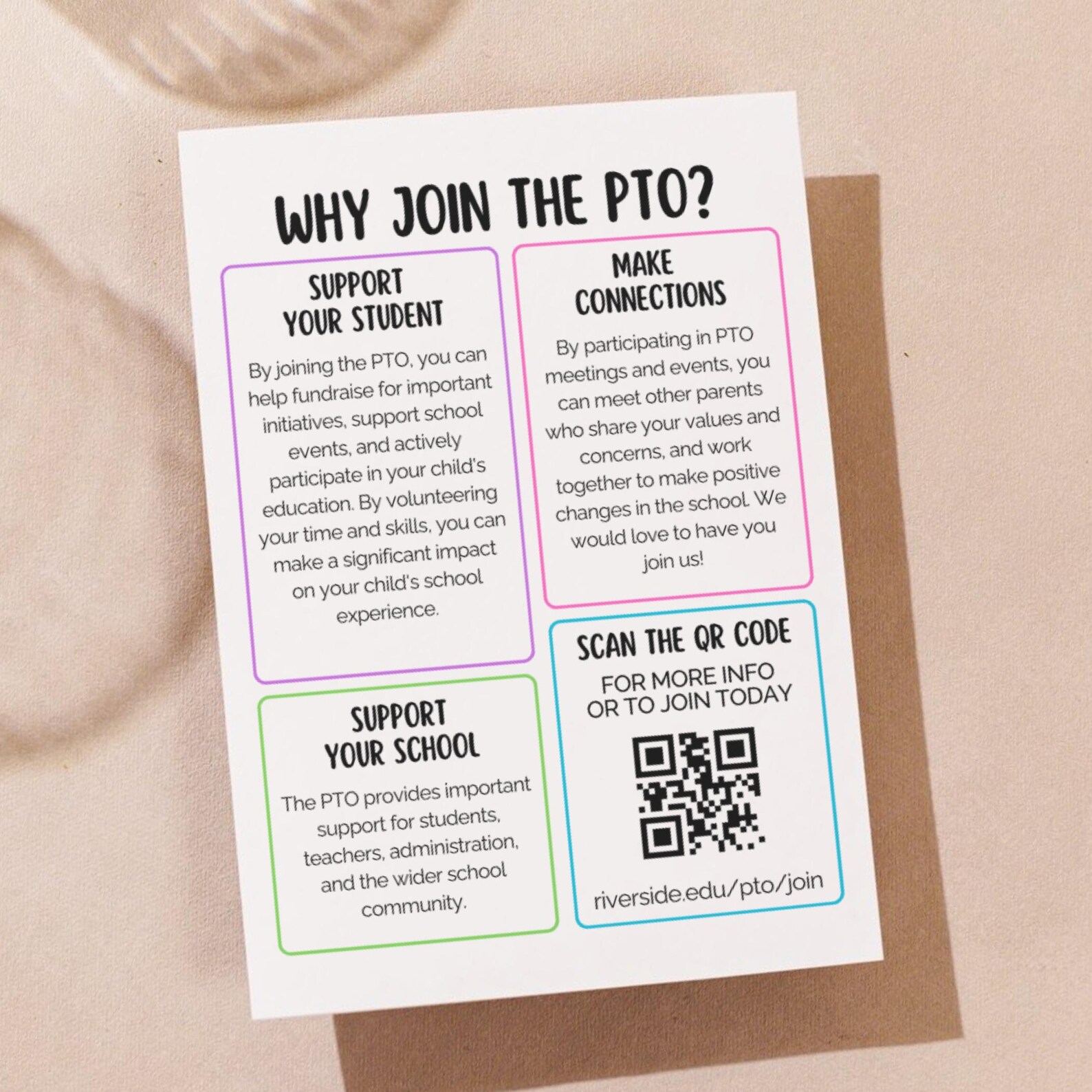 Why Join the PTO Flyer Canva Template, PTO Membership Form, Membership ...