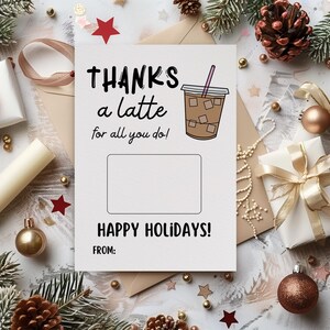 Thanks A Latte Gift Card Holder Canva Template, Fall Coffee Gift Card ...