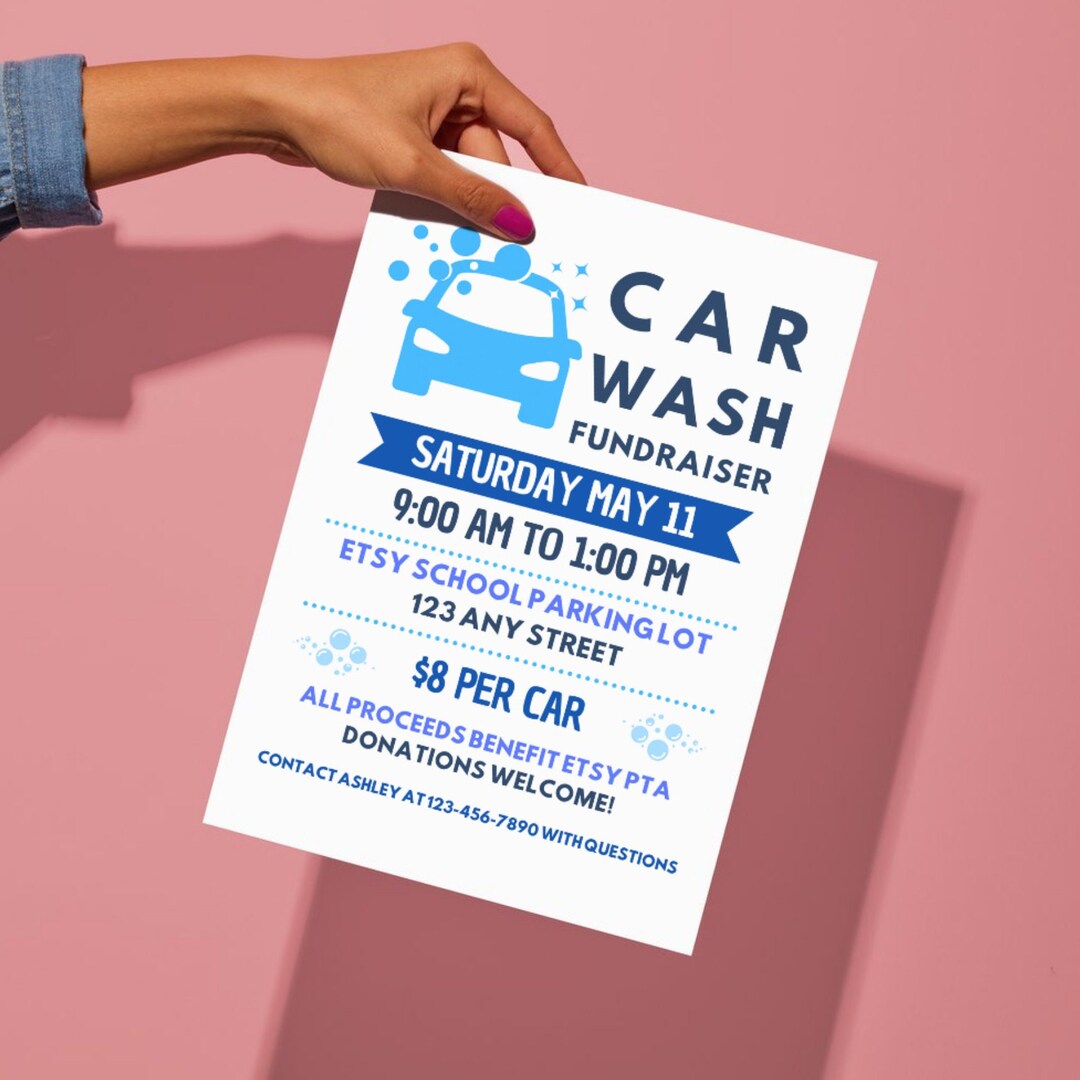 Car Wash Fundraiser Flyer Template, Editable Fundraiser Car Wash Flyer ...