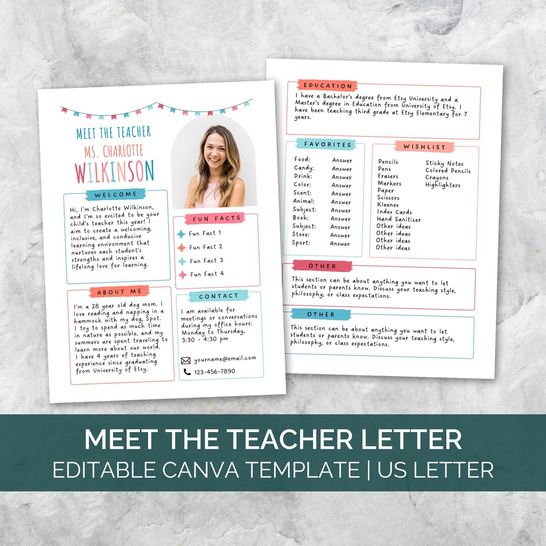 Boho Meet the Teacher Canva Template, Elementary All About Me Teacher ...