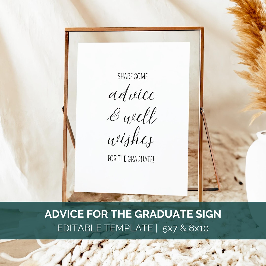 Advice and Wishes for Graduates Sign Canva Template, Open House ...