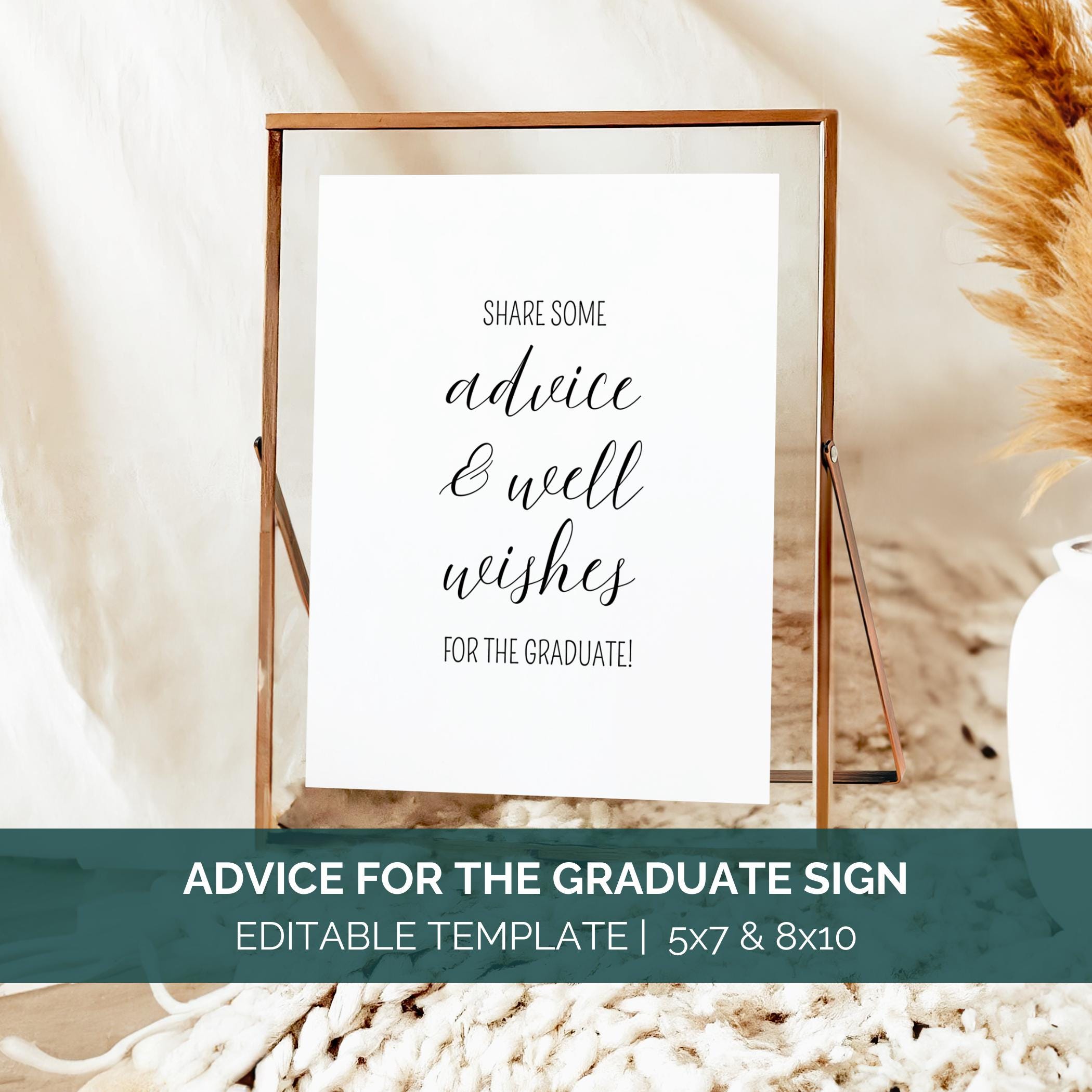 Advice and Wishes for Graduates Sign Canva Template, Open House ...