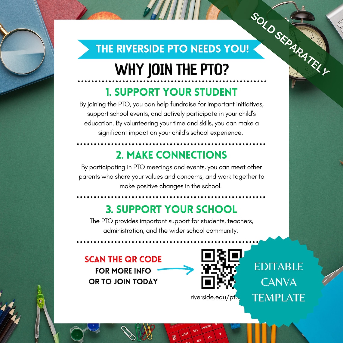 Editable PTA Calendar of Events Flyer, PTO Schedule Flyer, Printable ...