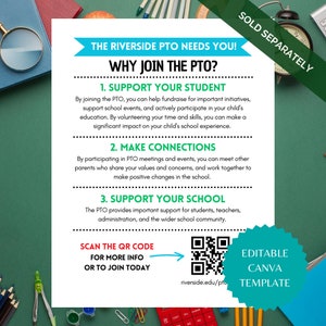 Editable PTA Calendar of Events Flyer, PTO Schedule Flyer, Printable ...