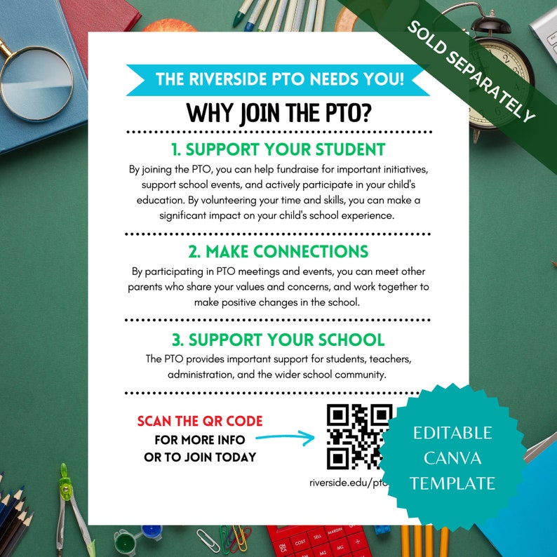 Editable PTA Calendar of Events Flyer, PTO Schedule Flyer, Printable ...