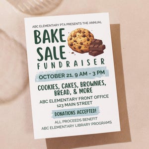 Valentine's Day Bake Sale Flyer Canva Template, PTO Bake Sale ...