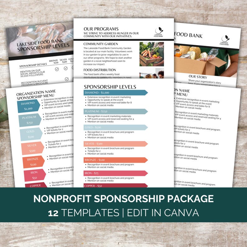 Sponsorship Levels Template, Nonprofit Sponsor Level Flyer, Nonprofit Event Sponsorship Package ...