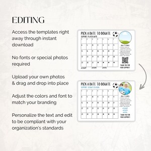 Pick A Date to Donate Soccer Fundraising Calendar Canva Template, Pick ...
