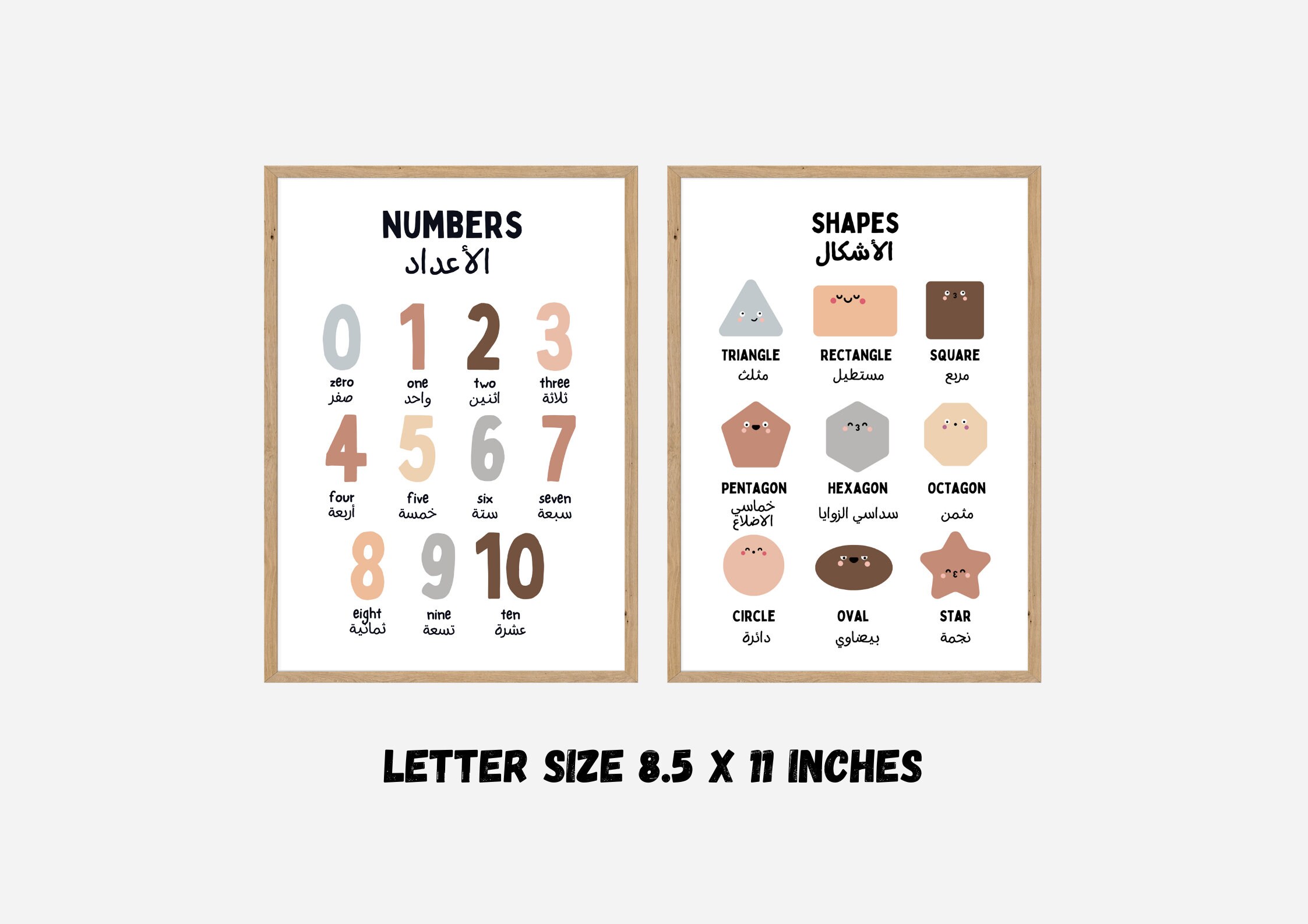 Bilingual Arabic Posters for Kids Bundle Set of Four Arabic Educational ...