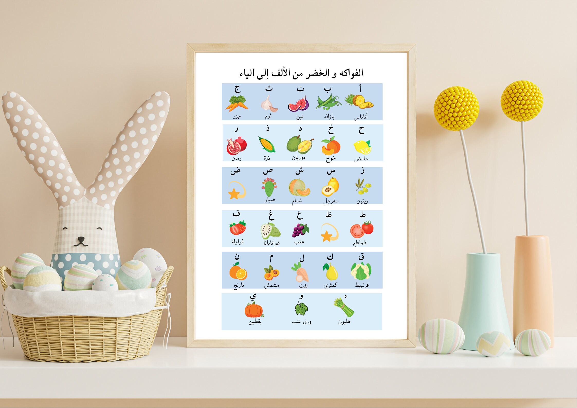 Fruits and Vegetables Arabic Poster Arabic Alphabet Arabic Educational ...