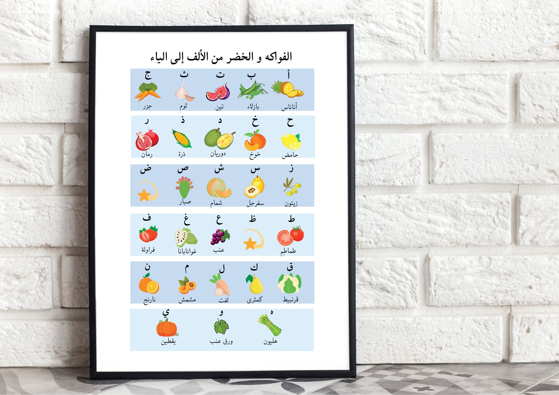 Fruits and Vegetables Arabic Poster Arabic Alphabet Arabic Educational ...