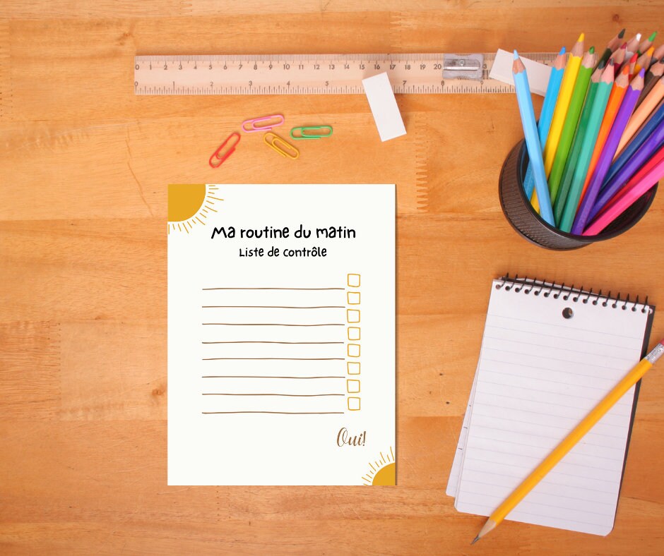 French Morning Routine Chart - to Do Chart for Kids - Printable - Kid ...