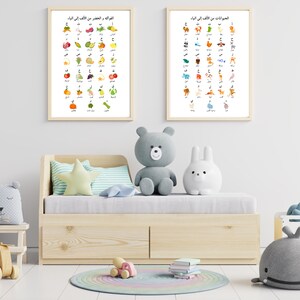 Arabic Alphabet Learning Posters Set of Two - Animals in Arabic Poster ...