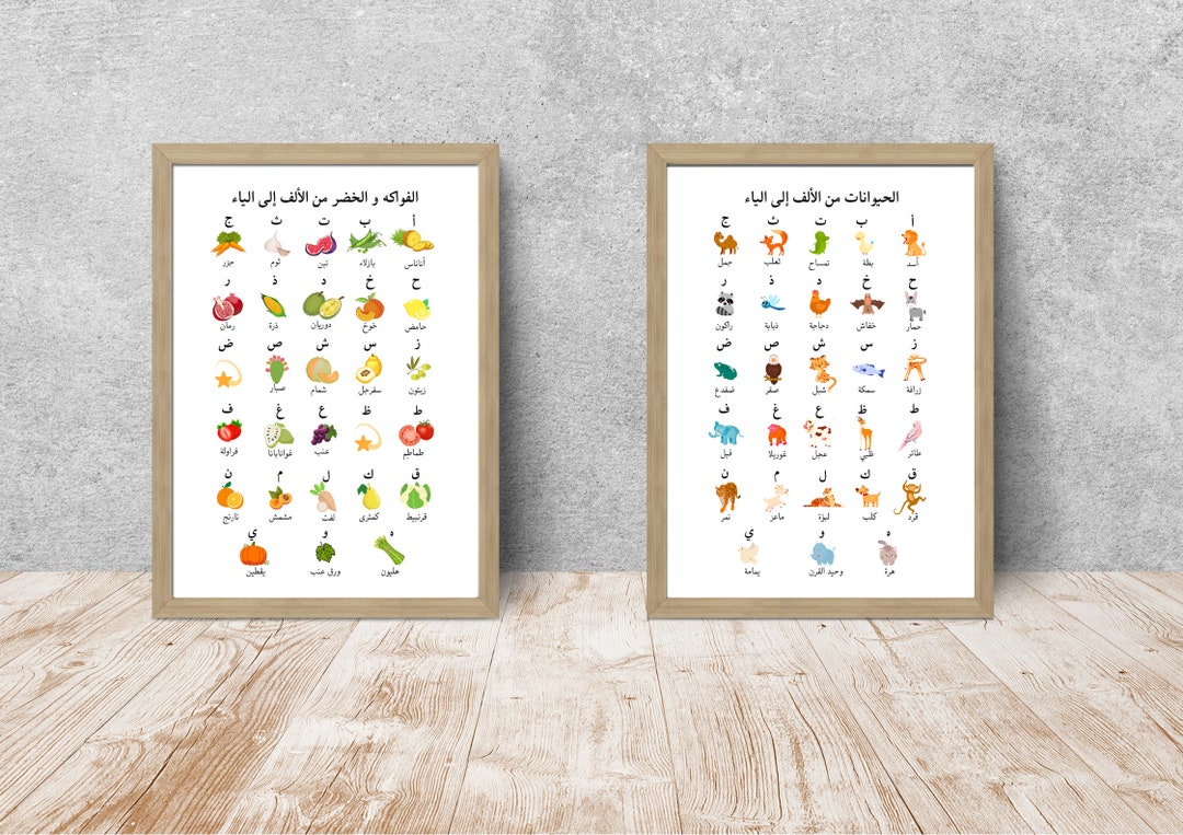 Arabic Alphabet Learning Posters Set of Two - Animals in Arabic Poster ...