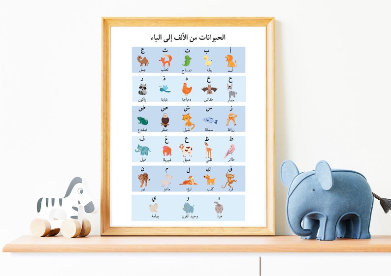 Animals Arabic Learning Poster Arabic Alphabet Animals - Etsy