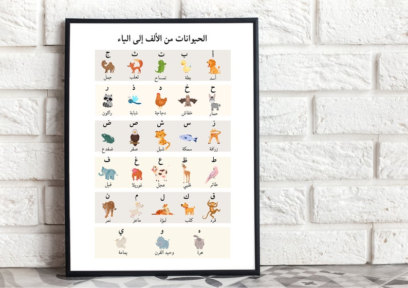 Arabic Learning Posters Animals Arabic Poster Arabic - Etsy