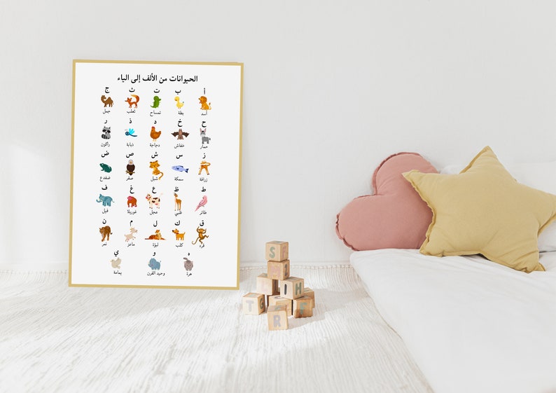 Animals in Arabic Poster Arabic Alphabet Animals From Alif to Ya ...