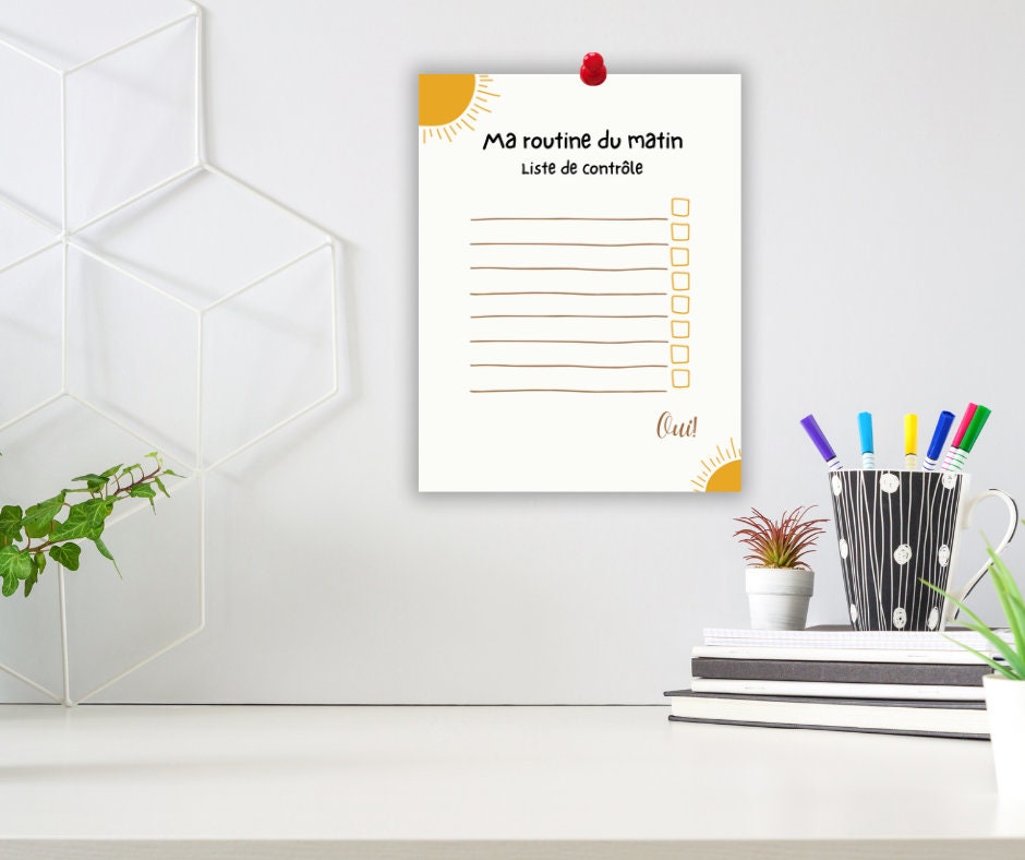 French Morning Routine Chart - to Do Chart for Kids - Printable - Kid ...