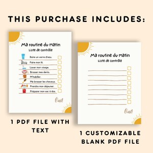 French Morning Routine Chart to Do Chart for Kids Printable Kid Routine ...