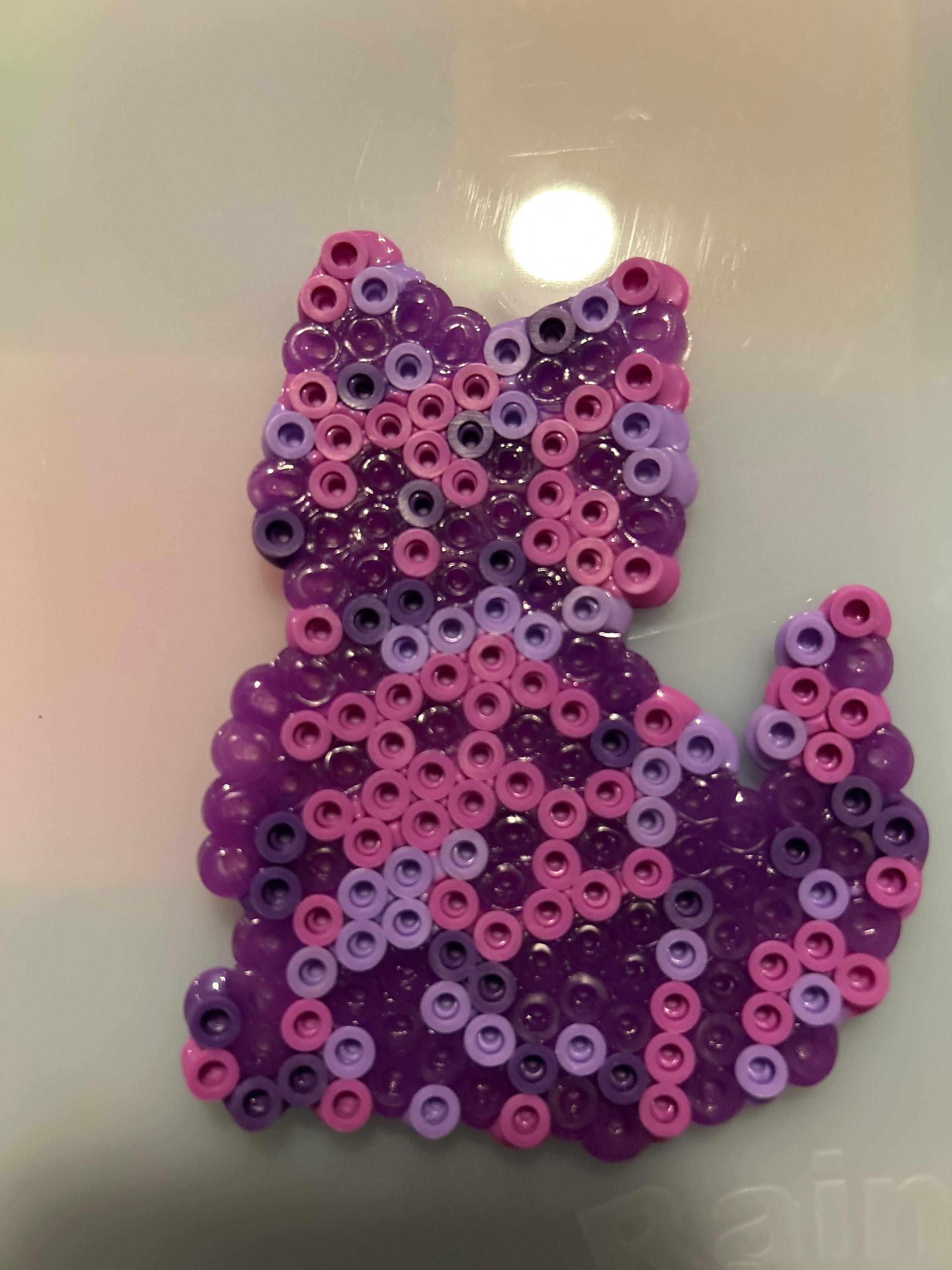 Purple Perler Beads Cat - Etsy