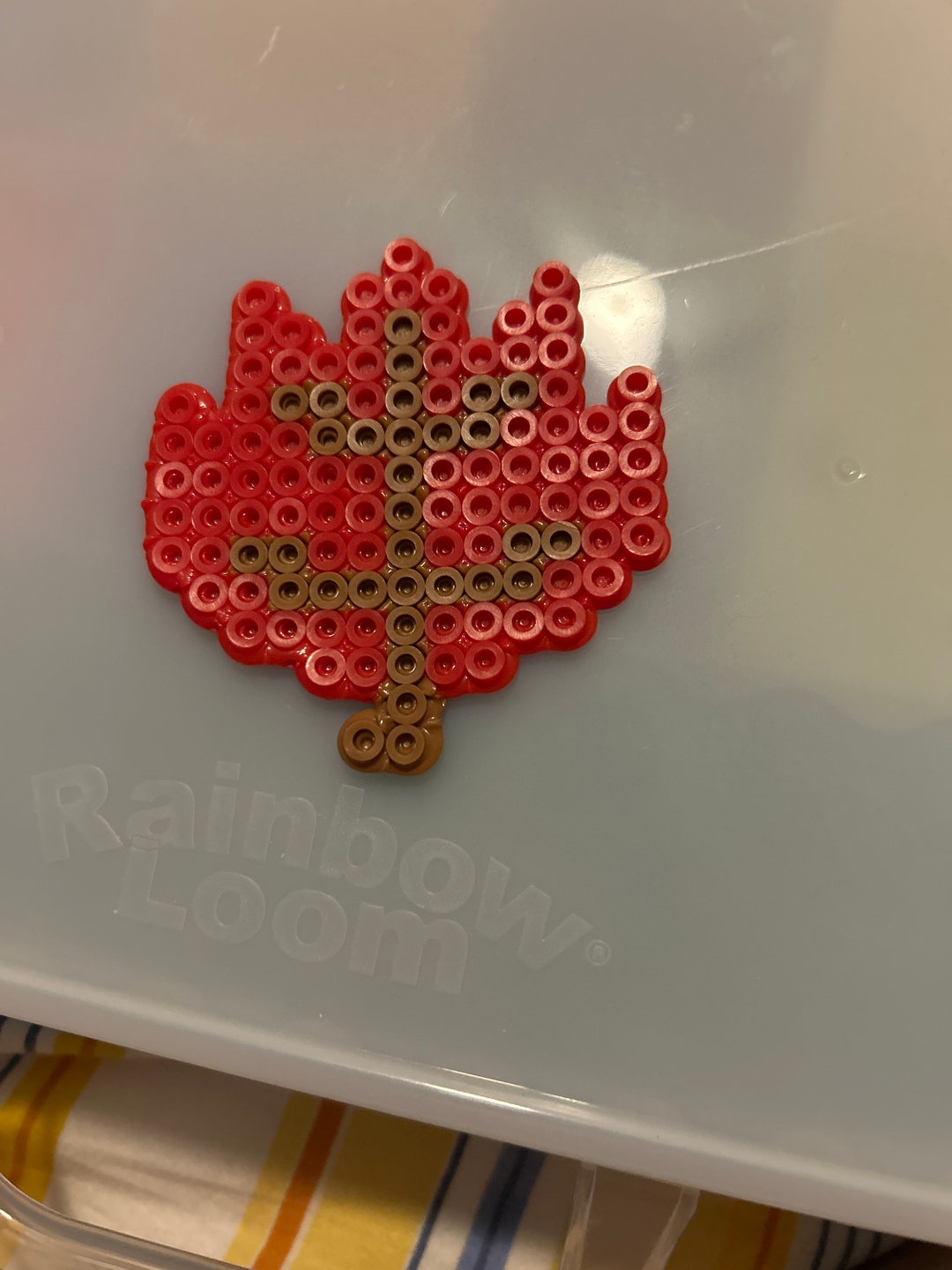 Red and Brown Fall Leaf Perler Beads - Etsy