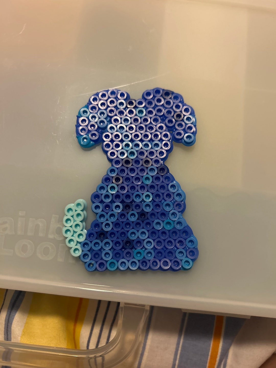 Blue Perler Beads Dog - Etsy