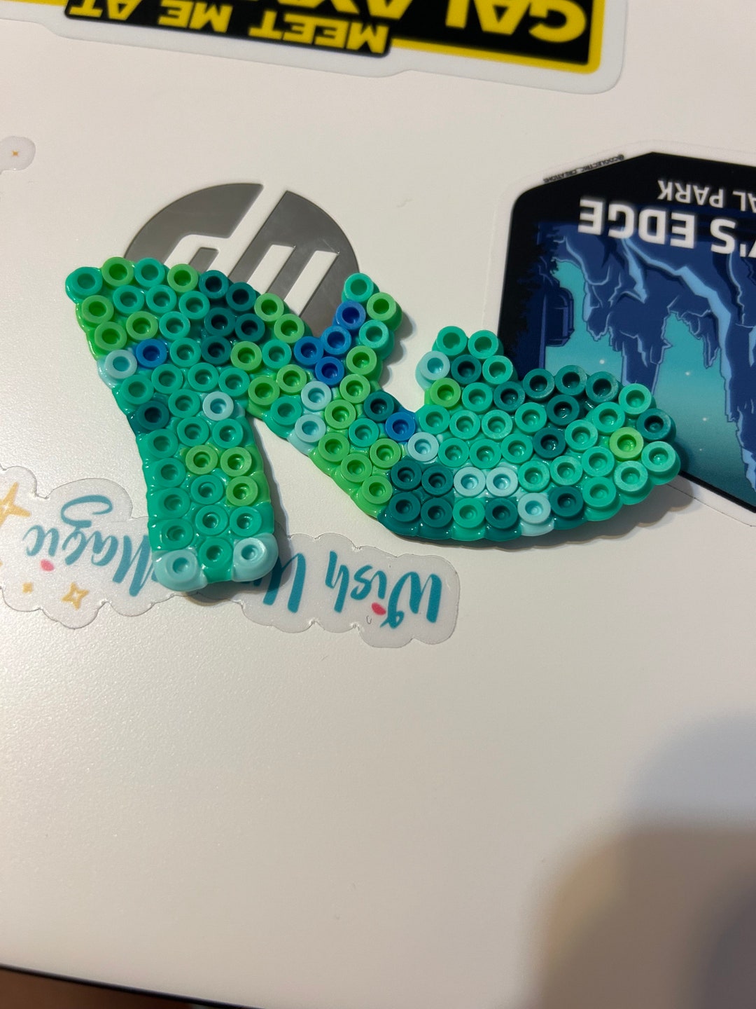 Blue and Green Perler Bead High Heel Shoe - Etsy
