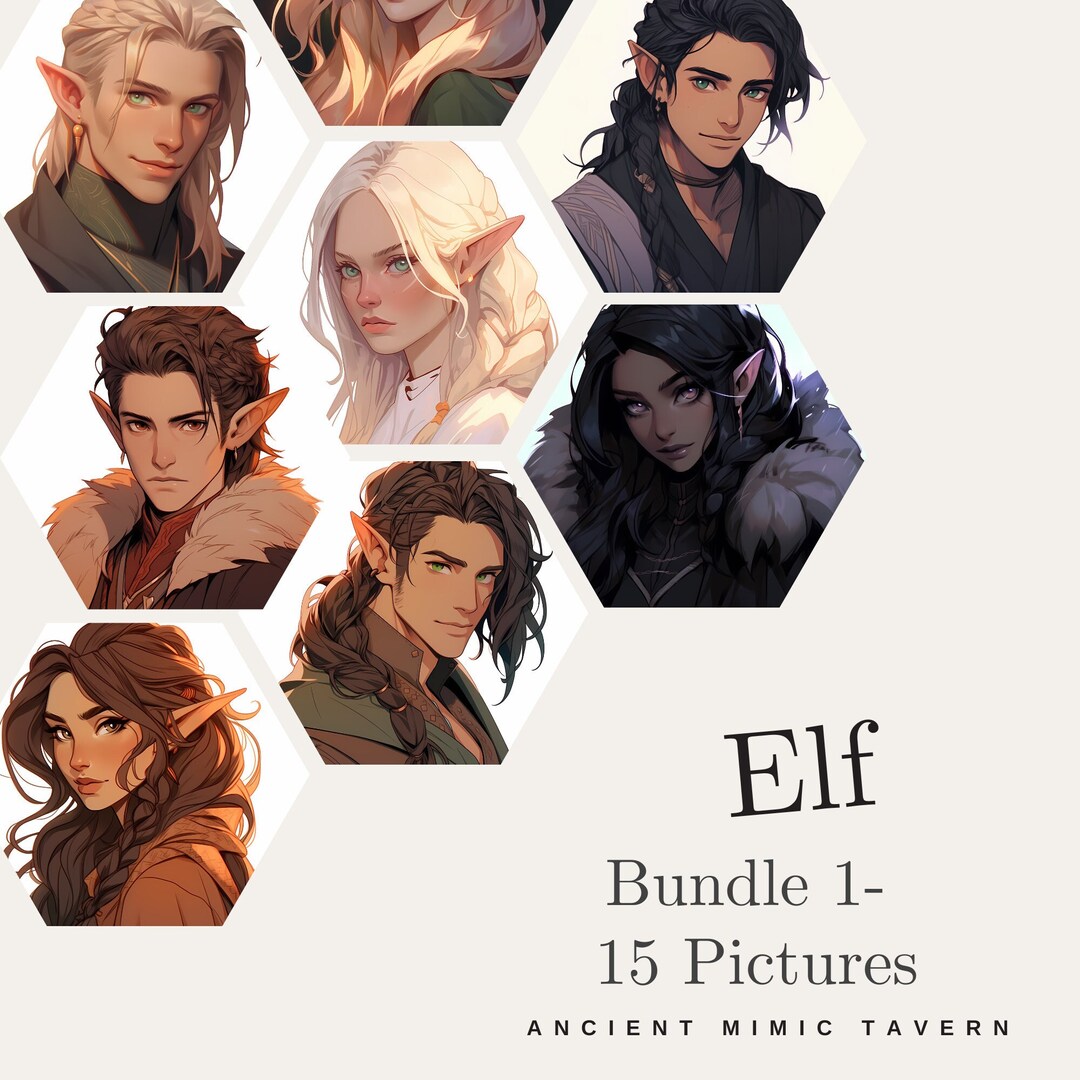 Elf Bundle 1 15 Elf Portraits, Dungeons and Dragons Art, D&D Art, DND ...