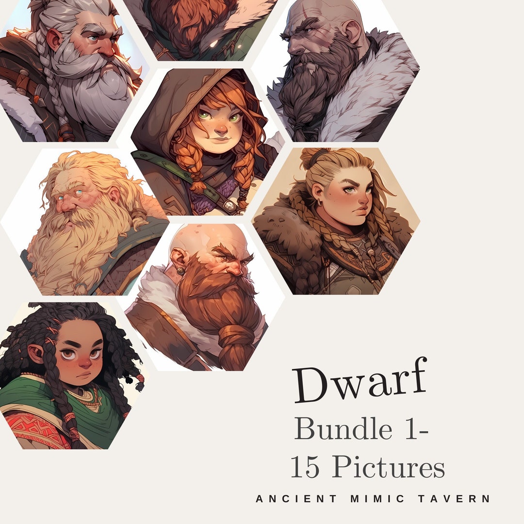 Dwarf Character Portraits: D&D Art Bundle (digital Download, PNG Bundle ...