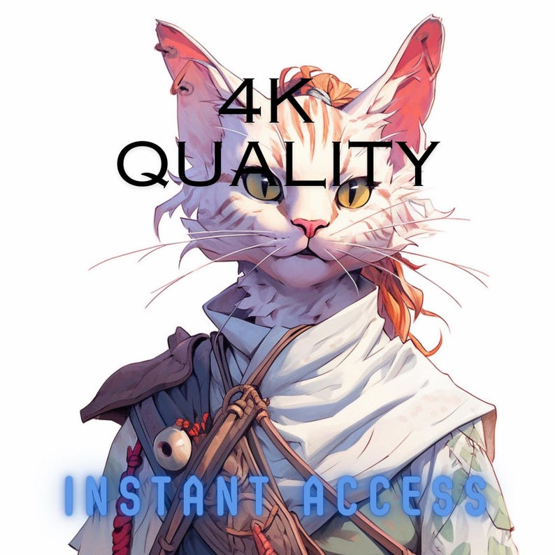 Tabaxi Character Portraits: D&D Art, Digital Download (PNG Bundle of 15 ...
