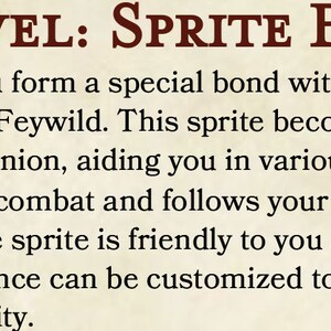 DND 5e- Bard Subclass- College of the Sprite - Etsy