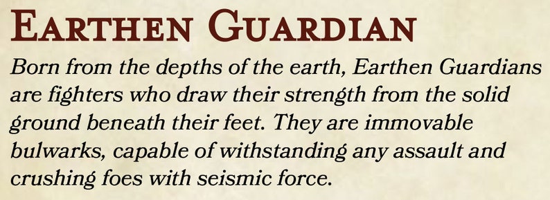 DND 5e- Fighter Subclass- Earthen Guardian - Etsy