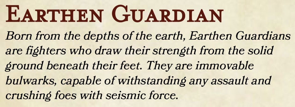 DND 5e Fighter Subclass Earthen Guardian - Etsy