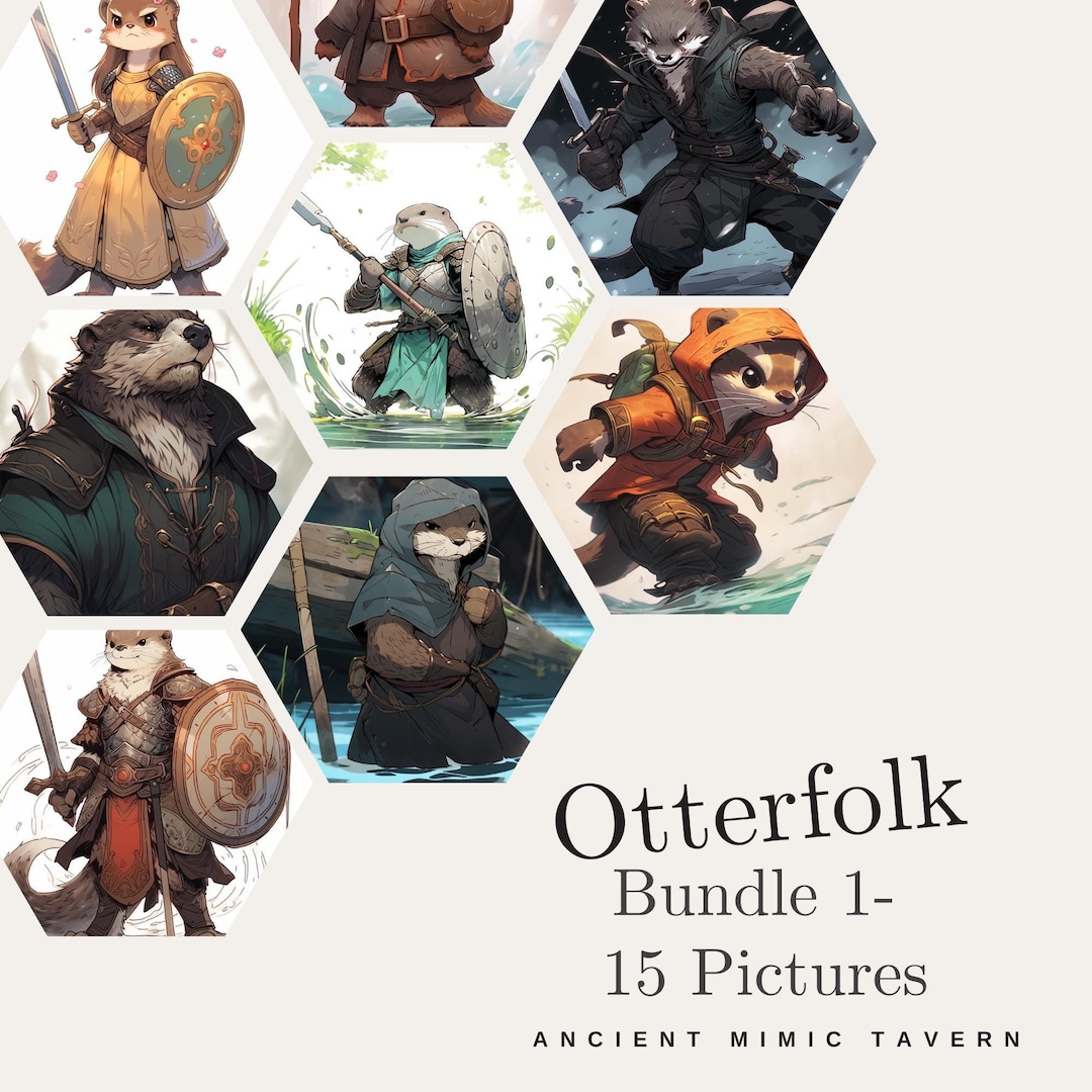 Otterfolk Bundle 1- 15 Plasmoid Portraits, Dungeons and Dragons Art, D ...