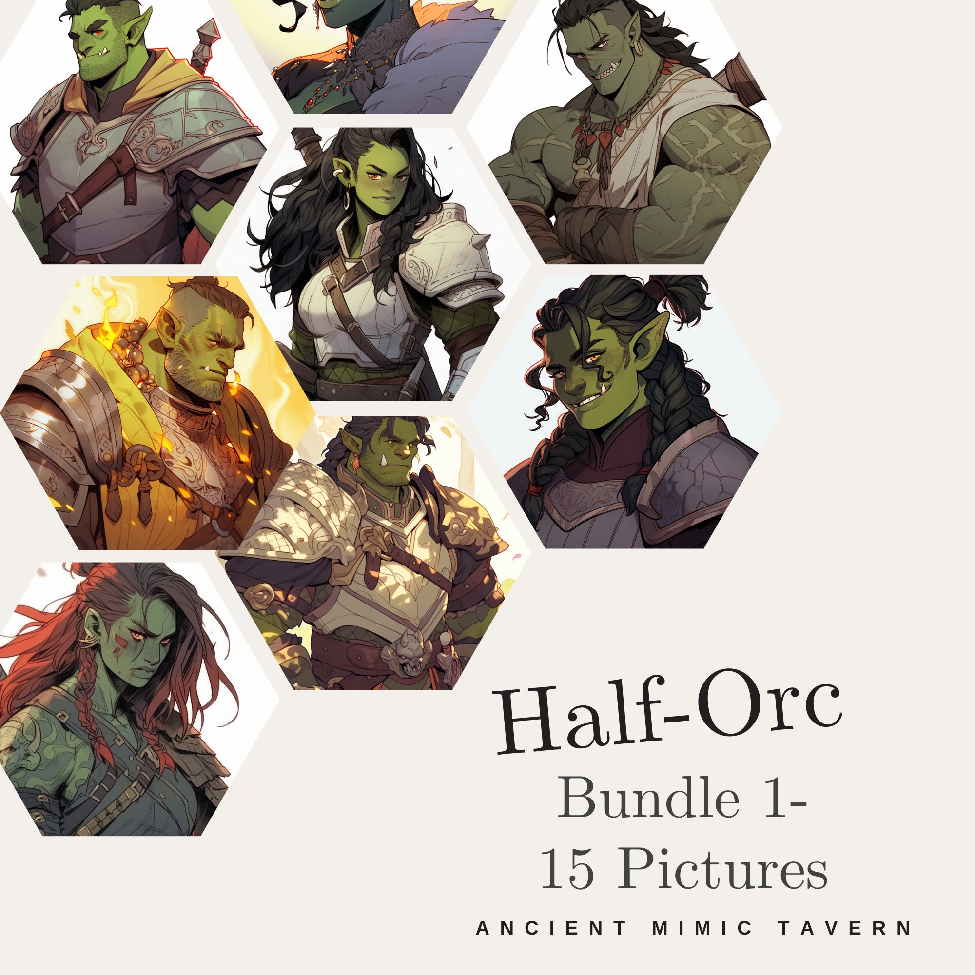 Half-orc Portrait Bundle 1 - Etsy