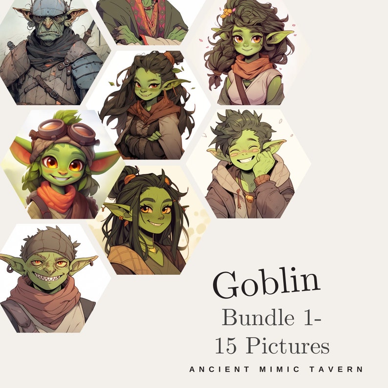 D&D Goblin Character Portraits: Art Bundle (digital Download, PNG ...