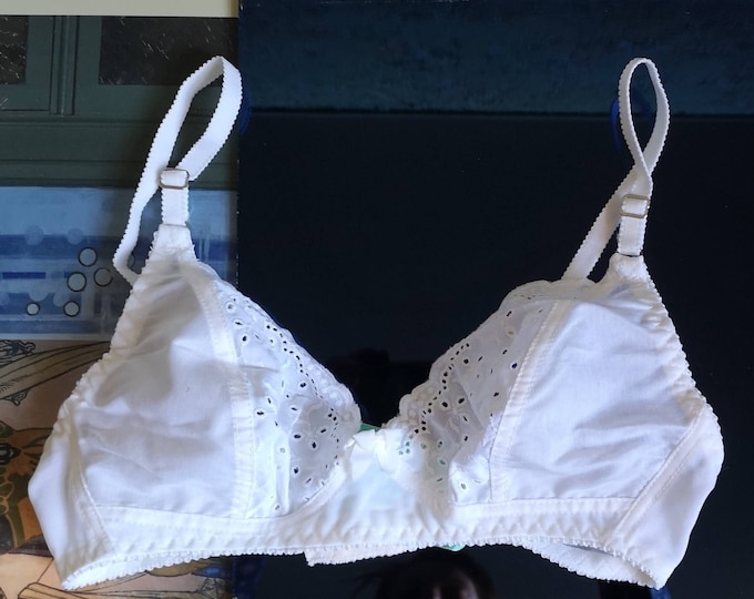 Vintage Cotton Brasserie Soviet Era Women's Underwear in White Color ...