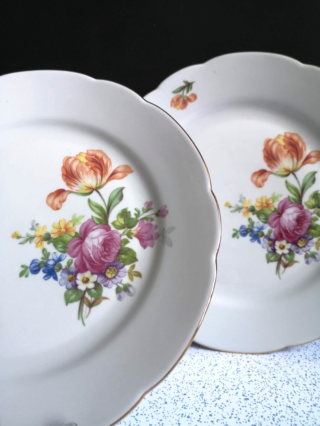 Vintage White Porcelain Dinner Plate – Meissen Bouquet, Gold Rim (kahla GDR, 1980s) - Etsy