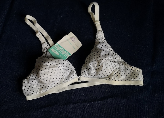 Soviet Era Vintage Brasserie Vintage White Polka Dots… - Gem