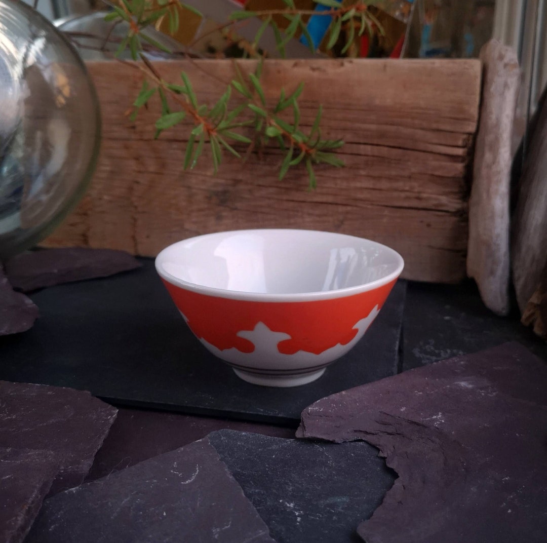 Soveit Vintage Uzbek Piala Cereal Bowl Cafe Au Lait Bowl Orange Uzbek ...