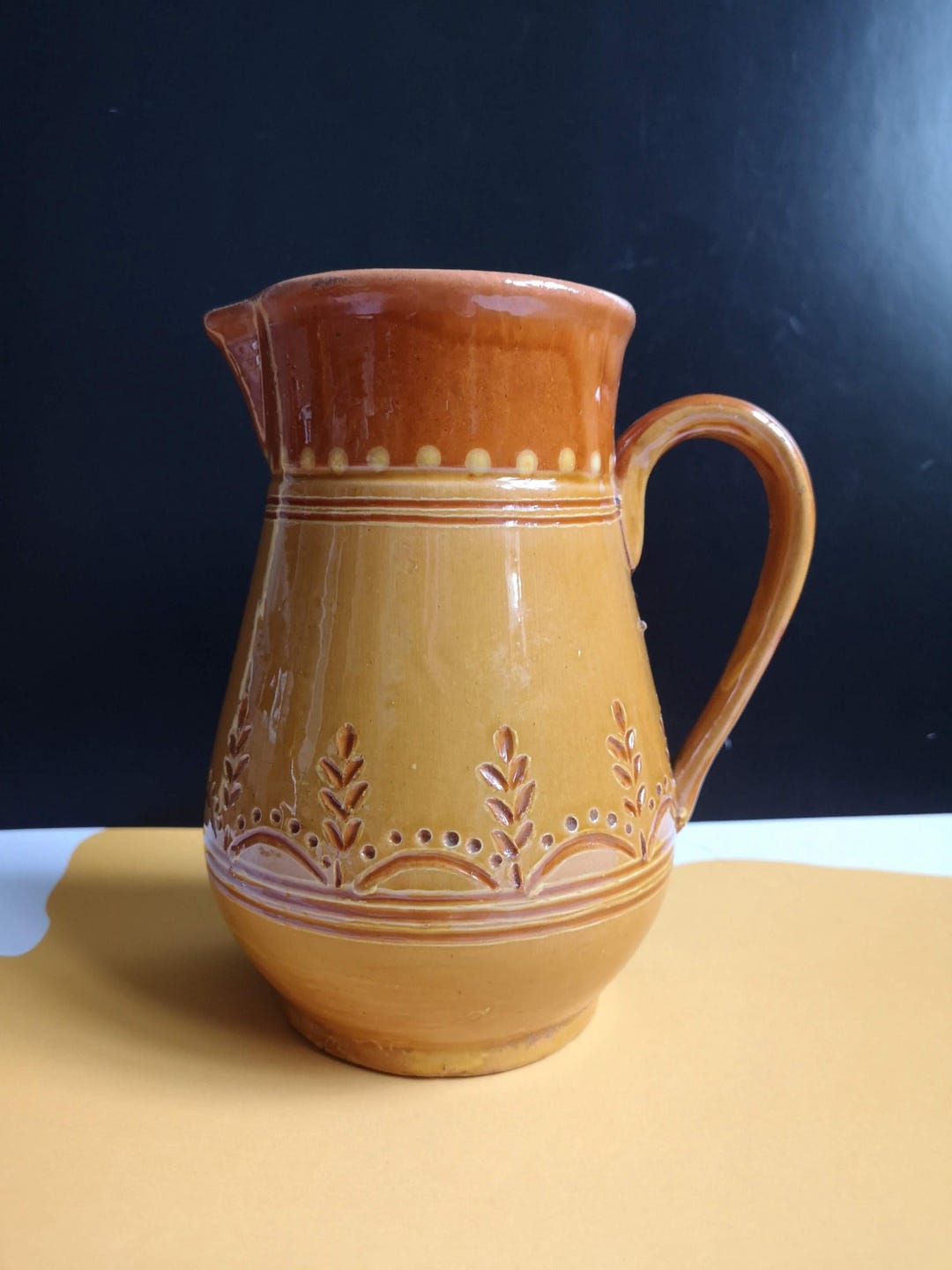 Vintage Large Clay Pitcher – Traditional Latvian Pottery - Etsy