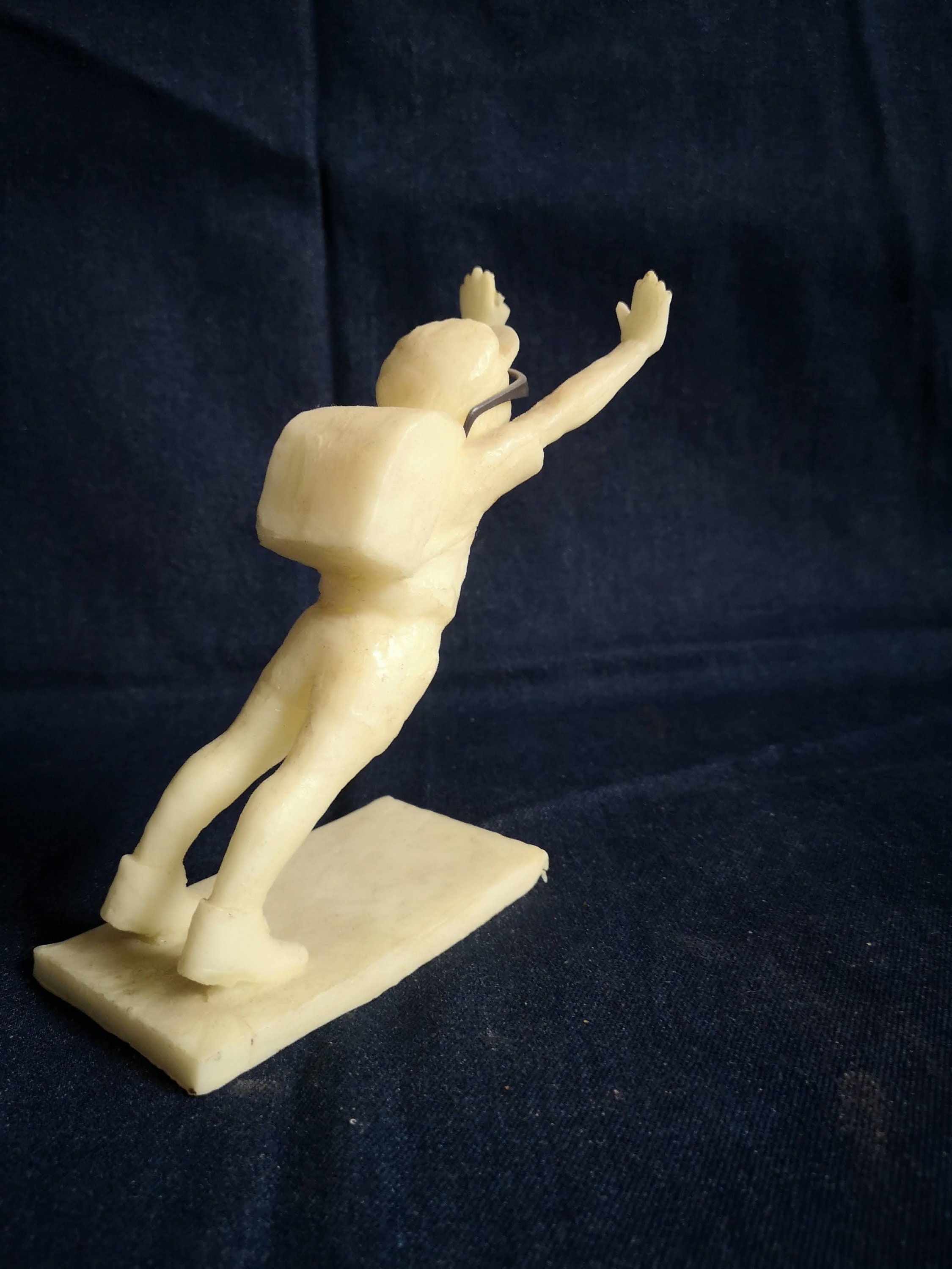 Soviet Vintage Hard Plastic Statue 50s Soviet Plastic Man Figure Hand ...