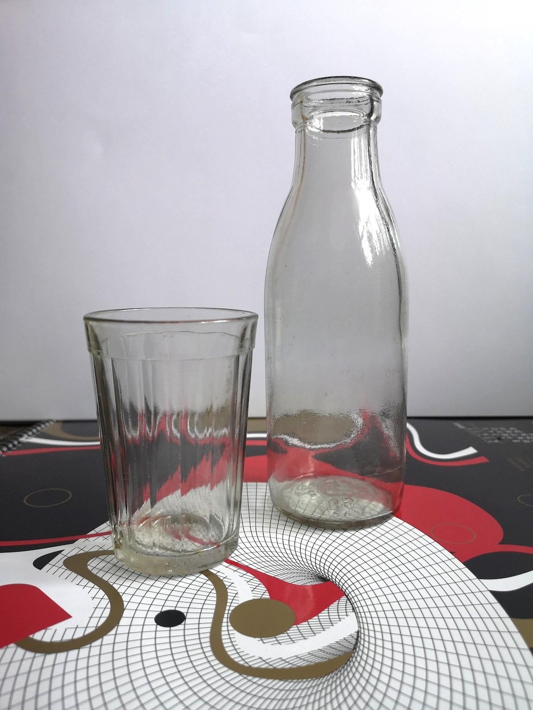 Vintage Soviet Milk Bottle & Granonka Set | Retro Soviet Glassware ...