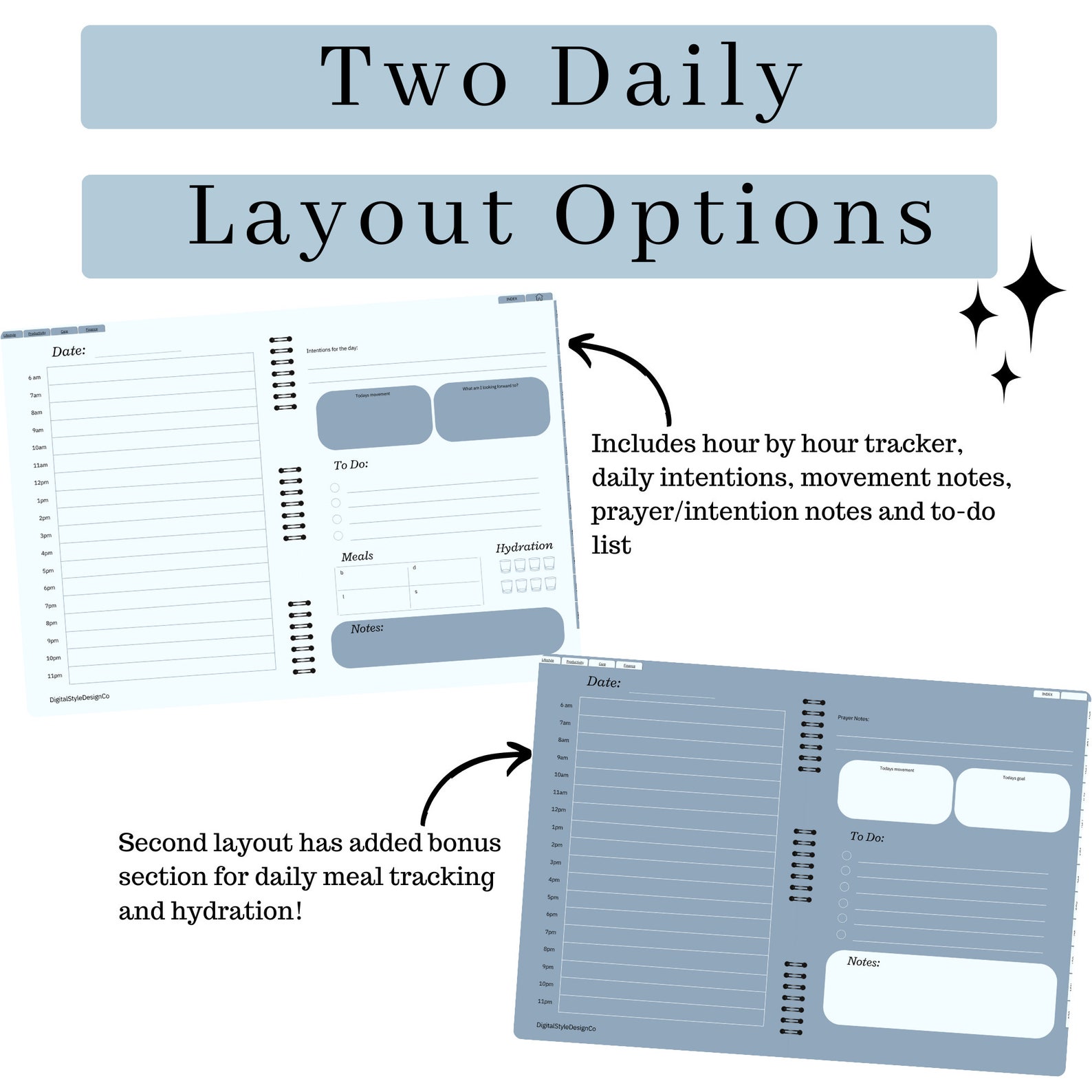 Undated Digital Planner, Editable Digital Planner , Monthly Weekly ...