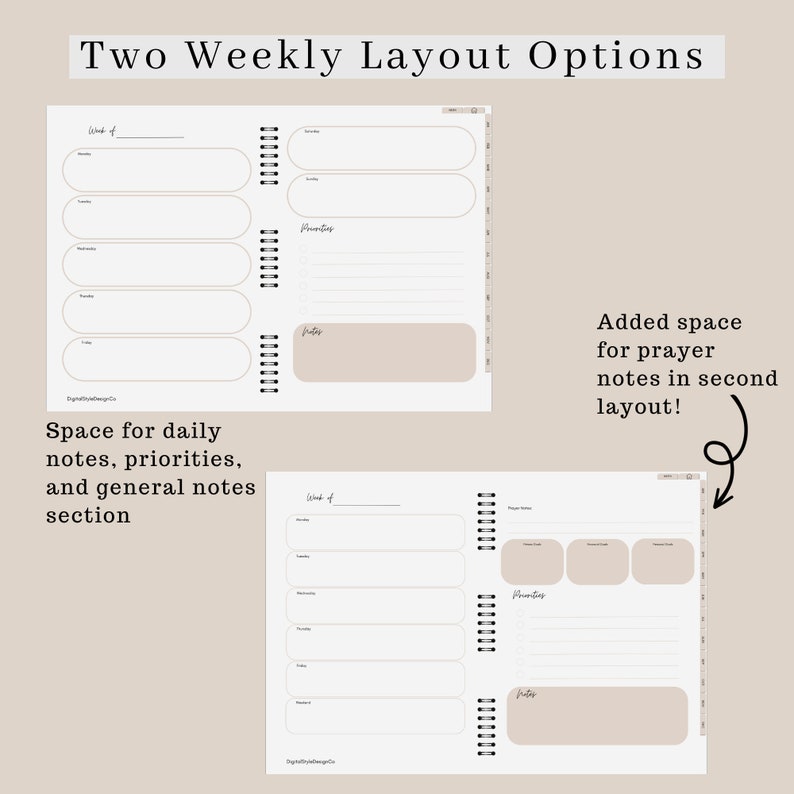 Simple Digital Planner, Editable Undated Digital Planner, Minimalist ...