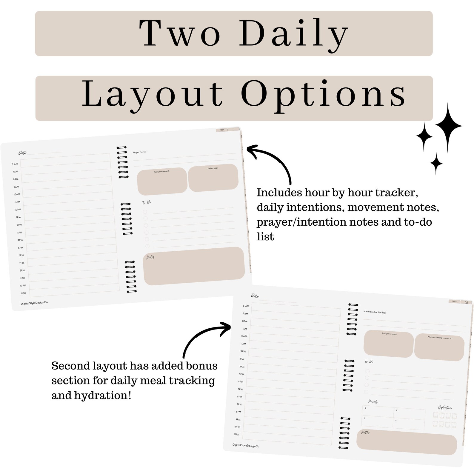 Simple Digital Planner, Editable Undated Digital Planner, Minimalist ...