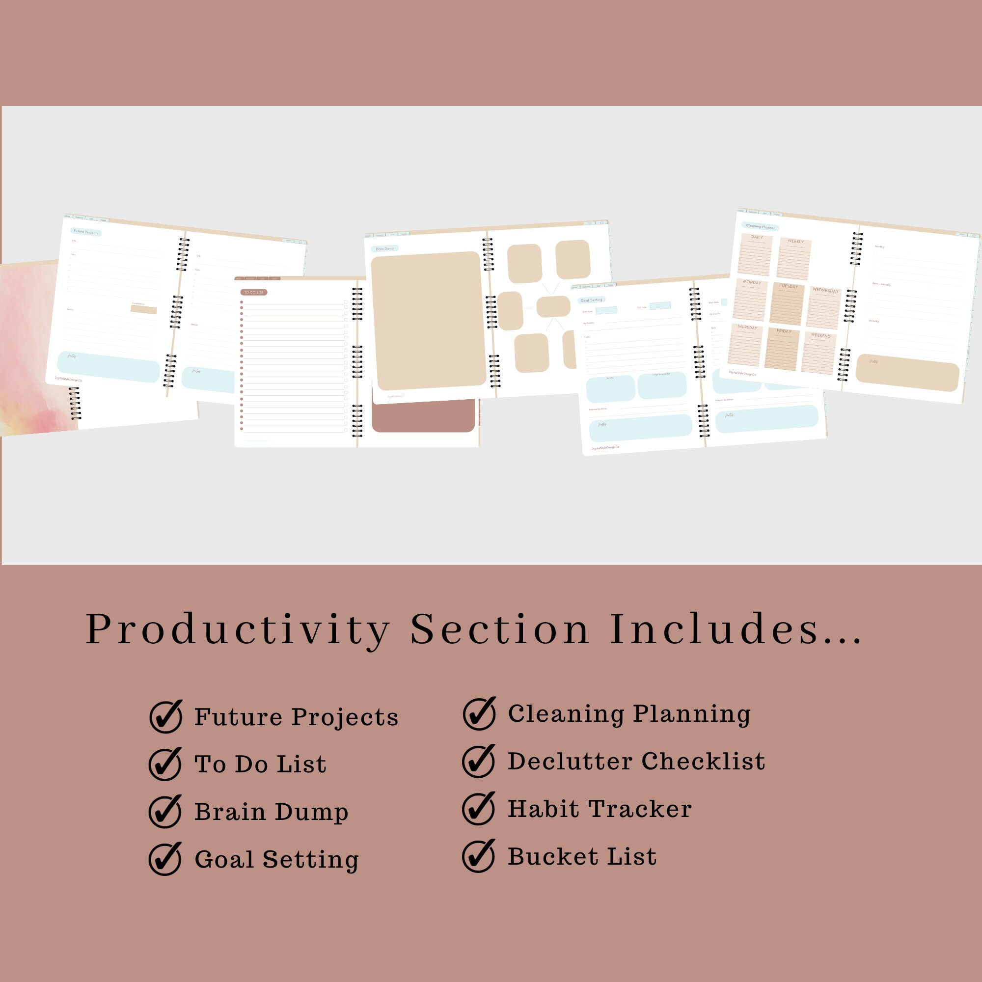 Undated Digital Planner Editable Digital Planner Monthly - Etsy