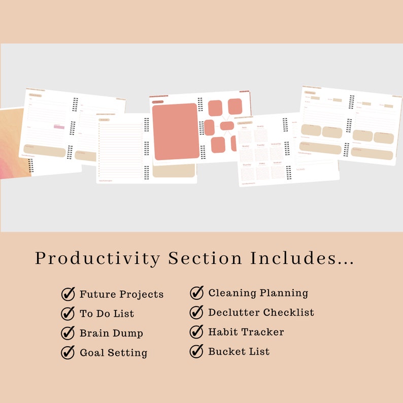 Undated Digital Planner, Editable Digital Planner, Monthly Weekly ...