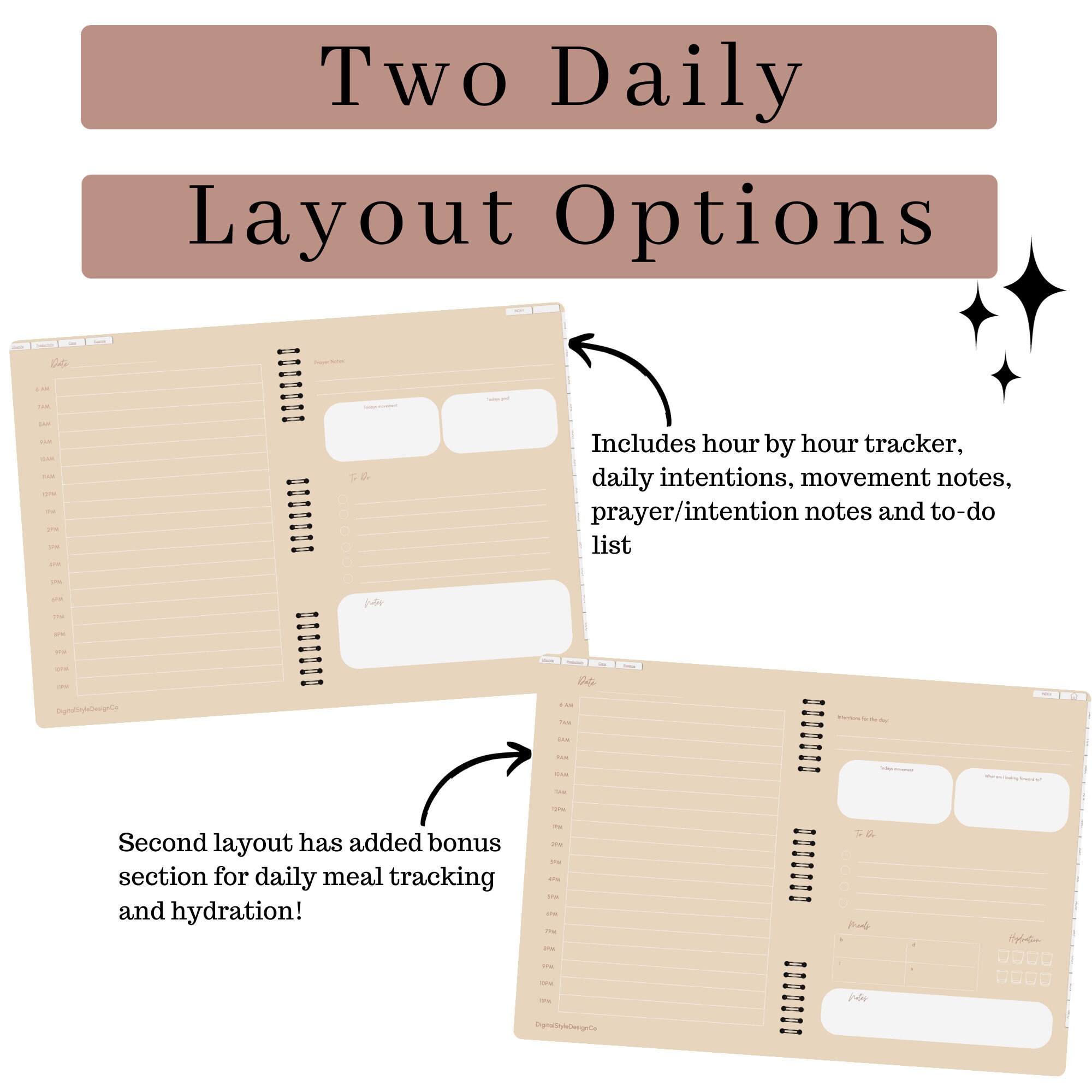 Undated Digital Planner Editable Digital Planner Monthly - Etsy